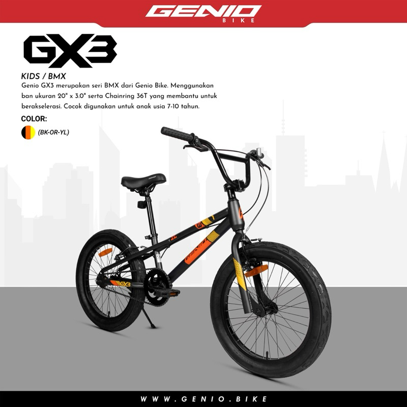 Jual Sepeda Anak Laki BMX 20 Genio GX3 dan Turanza 812 Ban Jumbo 3.0 | Shopee Indonesia