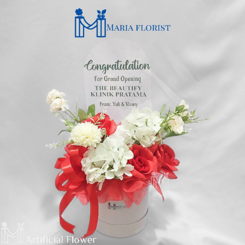 Jual Akrilik Bloom Box Artificial Flower - Buket Bunga Grand Opening ...