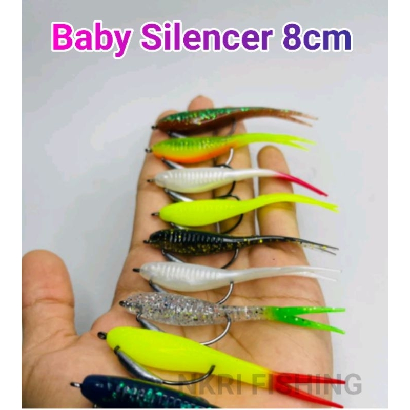 Jual softlure mini baby silencer replika ozmy 8cm + hook siap pakai ...