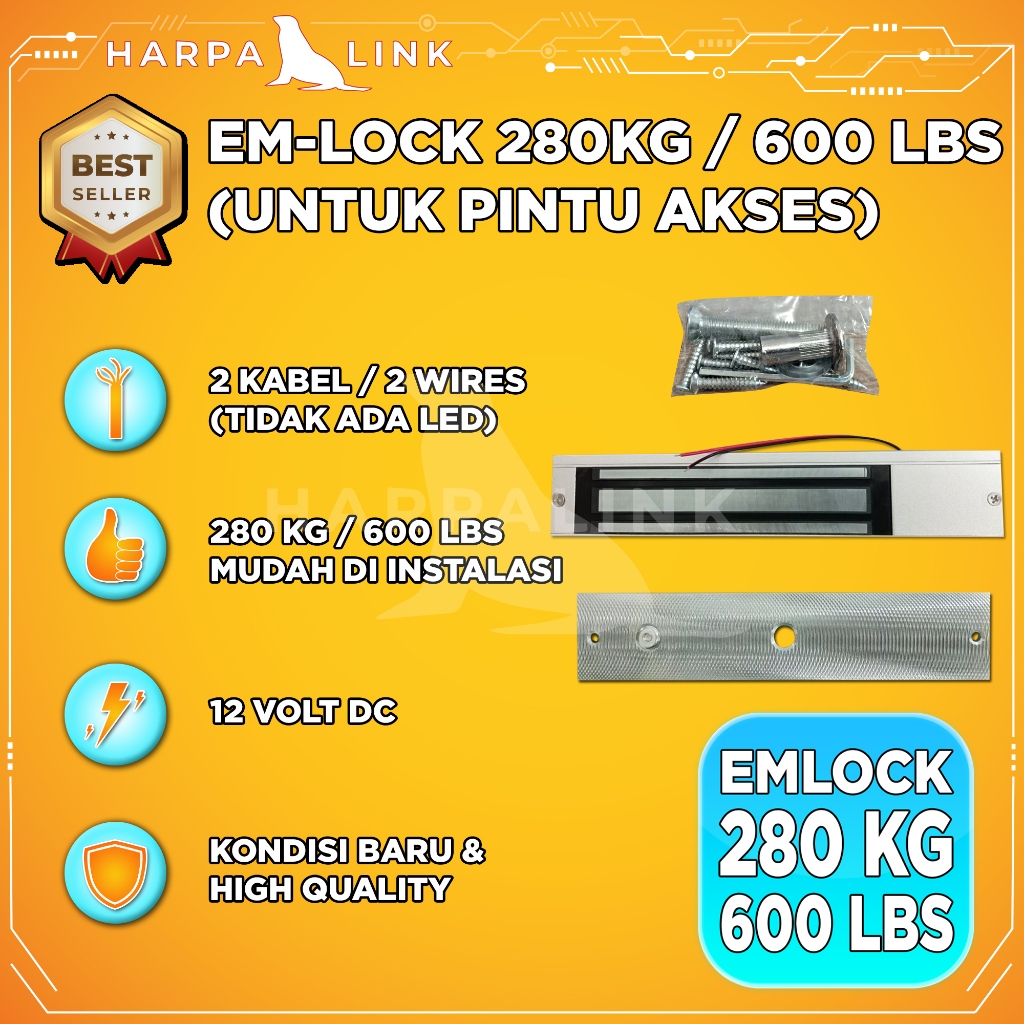 Jual Emlock Mini Magnetic Lock Door 280Kg Em Lock Magnetic 600LBS Em ...