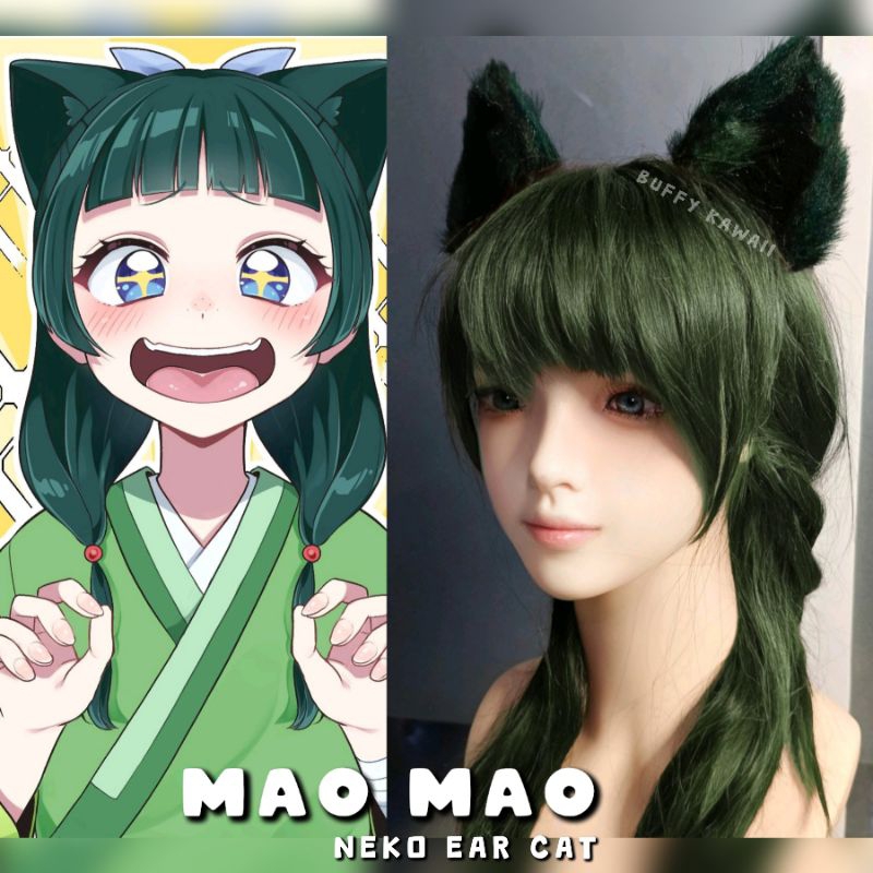 Jual bando ear cat realistic maomao cute kawaii cosplay catgirl ...