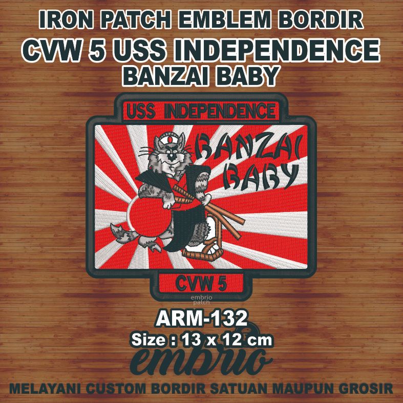 Jual ARM-132 Patch CVW 5 USS INDEPENDENCE BANZAY BABY us navy marine u ...