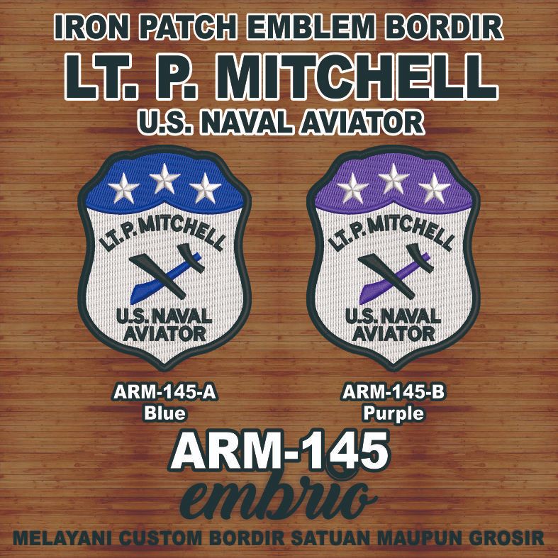 Jual ARM-145 Patch LT P MITCHELL US NAVAL AVIATOR u.s. navy Jaket Pilot ...
