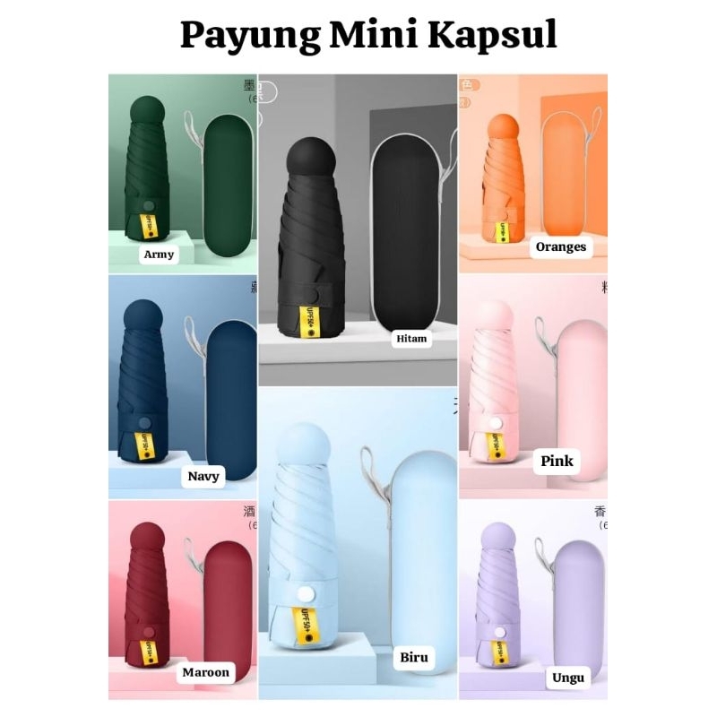 Jual Payung mini kapsul lipat warna polos | Shopee Indonesia