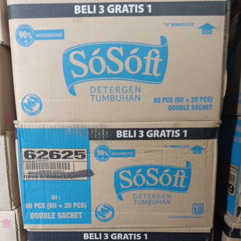Jual So Soft Detergent Tumbuhan per dus | Shopee Indonesia