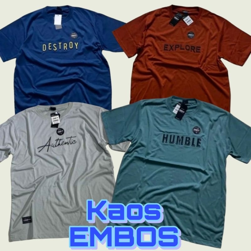 Jual PM. PAKET 4PCS KAOS BRANDED SIMPLE EMBOS SABLON TIMBUL PRIA DAN ...