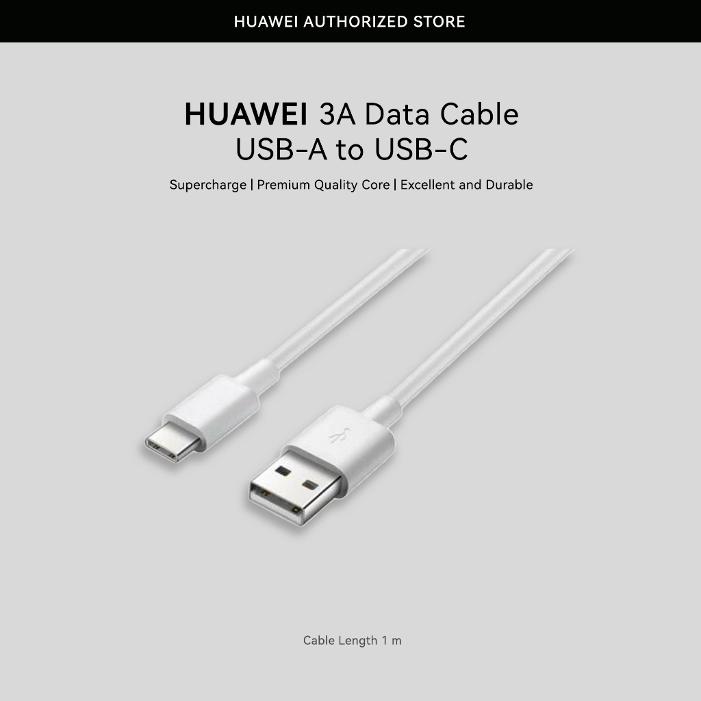 Jual HUAWEI USB Type-C Data Cable | Data Cable 3A USB-A to USB-C White ...
