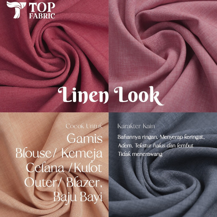 Jual 0,5 meter Kain Linen Look Linen Bangkok Rami Premium | Shopee ...