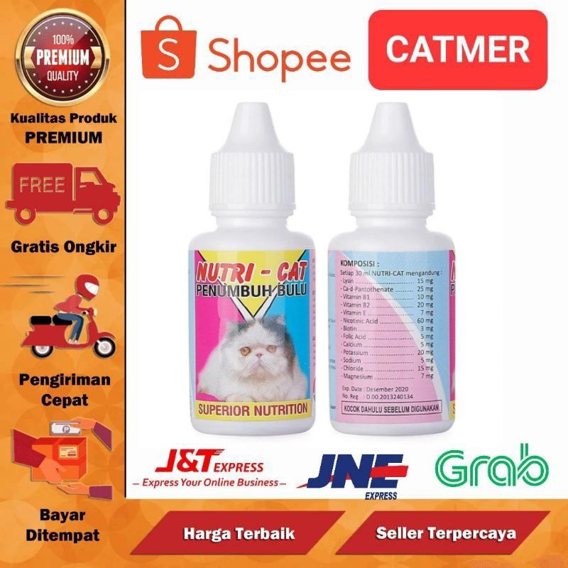Jual Nutri cat drop 30 ml penumbuh bulu kucing obat vitamin penumbuh bulu hewan nutricat ...