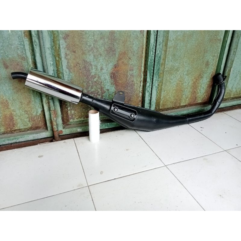 Jual Knalpot Standar Racing Perut Hitam Sirip Full Press Untuk Satria ...