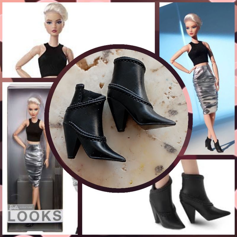Jual Sepatu Booth Hitam Barbie Looks Signature#8 Original Mattel ...