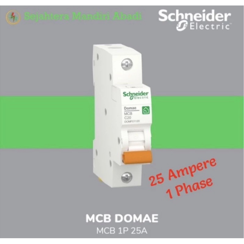 Jual MCB 25 Ampere 1 Phase Schneider Domae 6kA | Shopee Indonesia