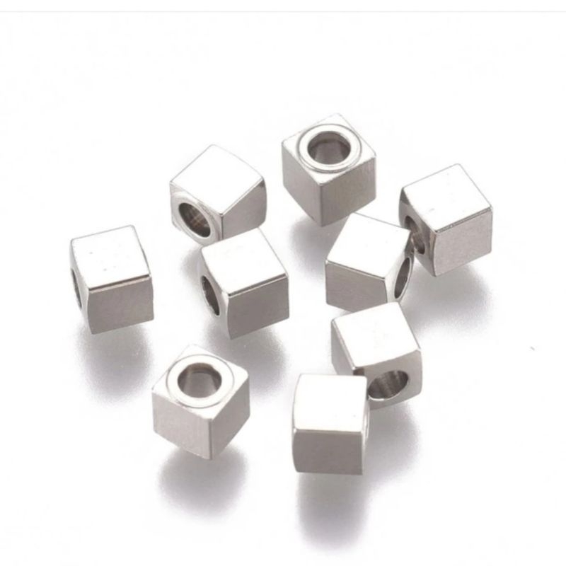 Jual 304 stainless steel small cube beads | Shopee Indonesia