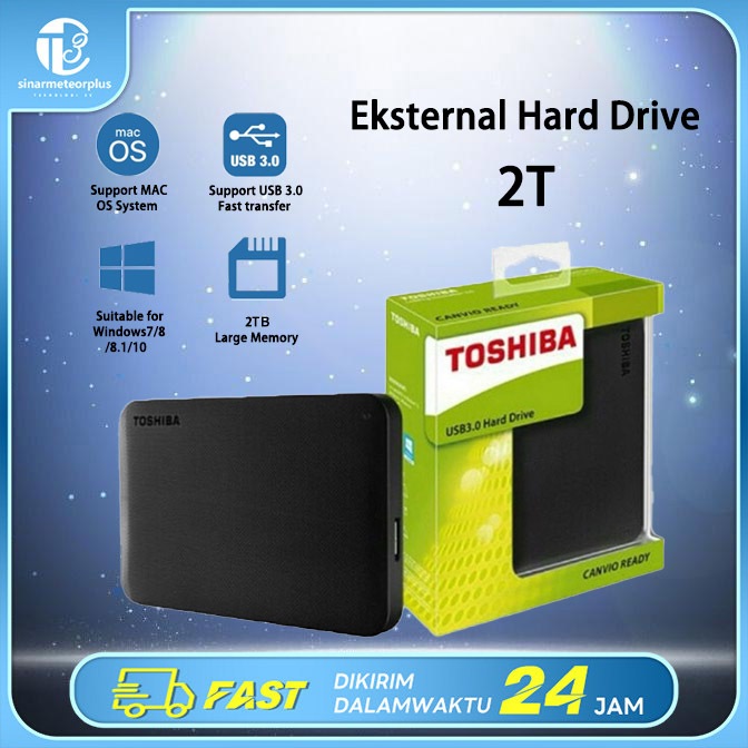 Jual Toshiba Canvio Basic 2TB HD Hardisk Eksternal / HDD External USB 3.0 Portable Hardisk ...
