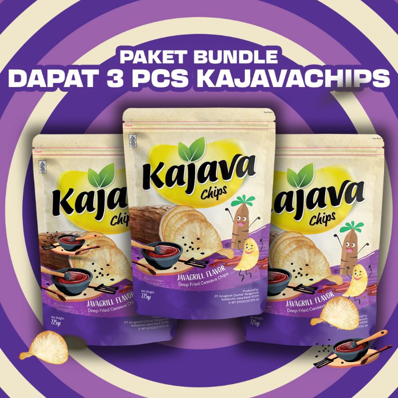 Jual [KAJAVA CHIPS PAKET BUNDLE 3 PCS] JAVAGRILL FLAVOUR Kajava Chips Keripik Singkong Varian ...