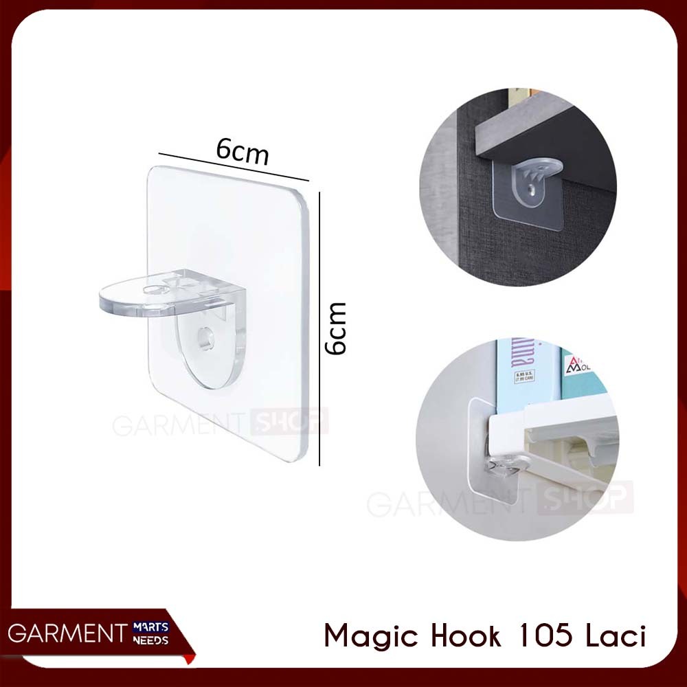 Jual Gantungan Tempel Magic Hook Cadangan Stiker Lem Kuat Dinding Transparan Laci Pigura Jam ...