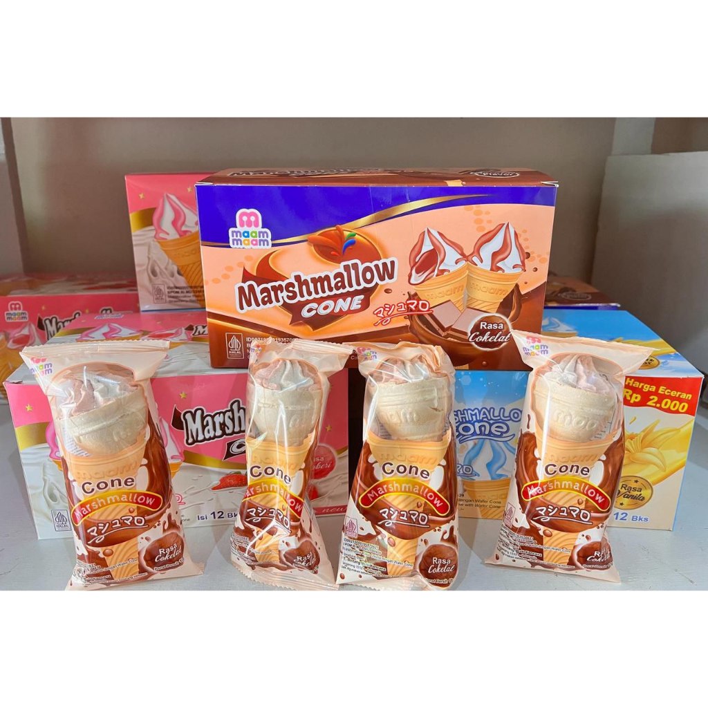 Jual Marshmallow Cone Es Krim 1 Box 12pc Rasa Vanila | Shopee Indonesia