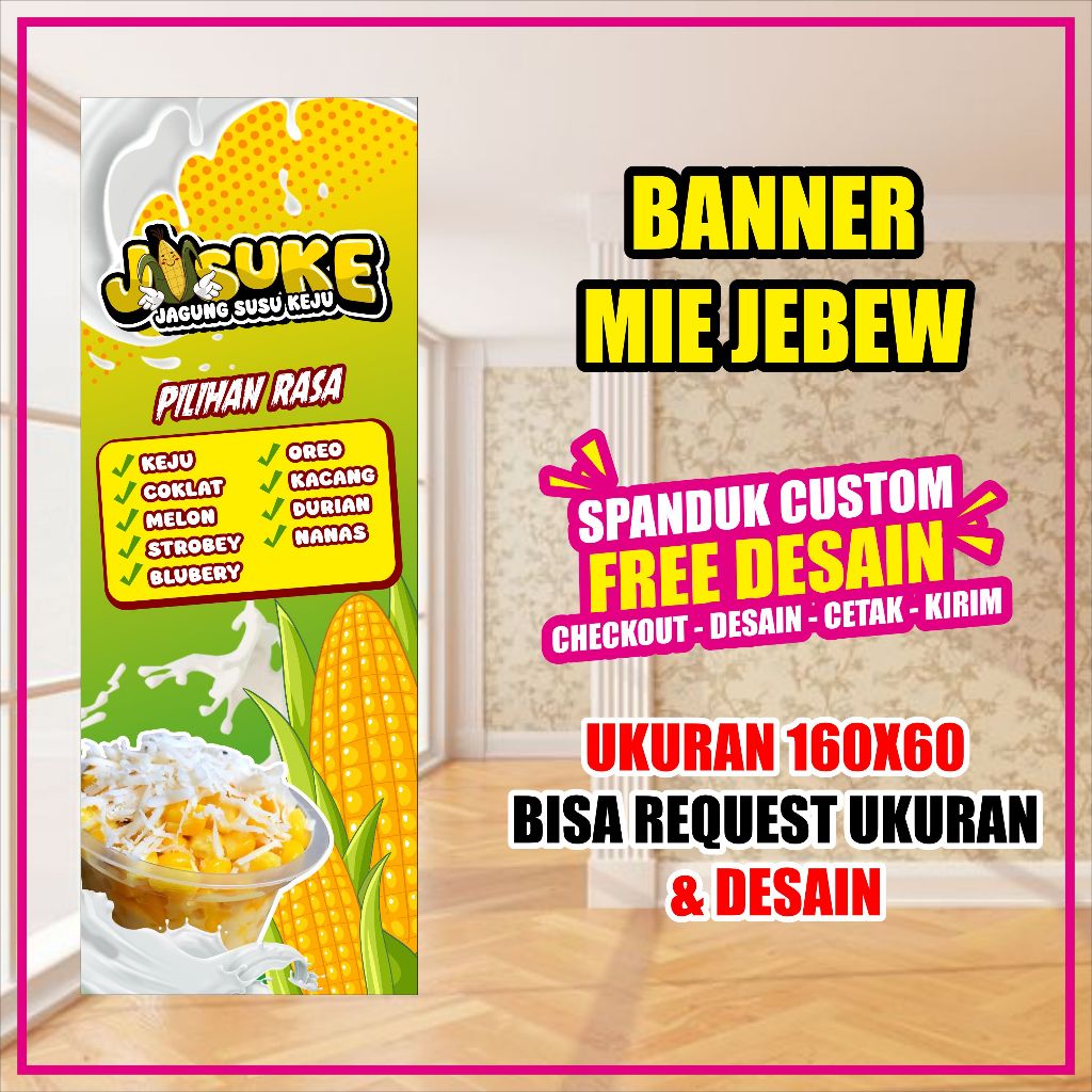 Jual Spanduk/Banner/Backdrop Jajanan Jasuke Ukuran 60X160 | Shopee ...
