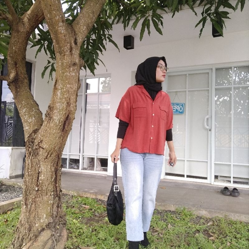 Jual KOREAN EARTH TONE SHIRT KEMEJA COKLAT COKSU MERAH BATA MAROON ...