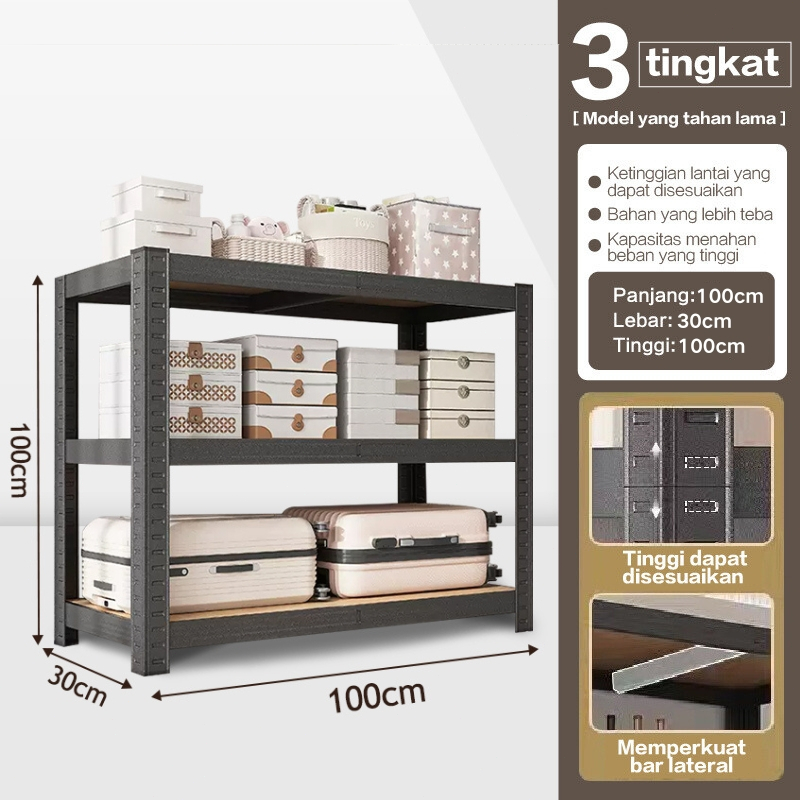 Jual Rak Kitchen Penyimpanan 3/4 tingkat Rak Gudang Serbaguna Rak ...