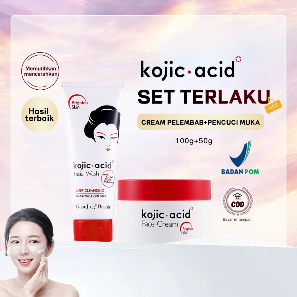 Jual GUAN JING Kojic Acid oil control face cleanser 100g + kojic acid ...