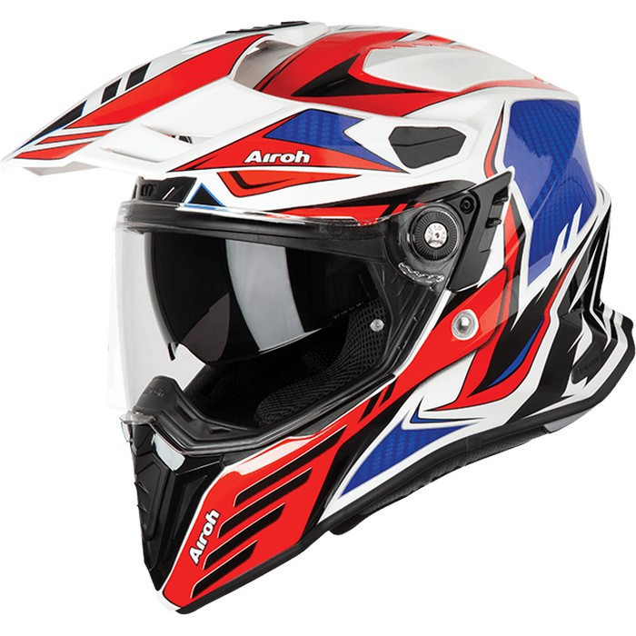 Jual Helm Airoh Commander Carbon Red Double Visor Adventure Touring Ori ...