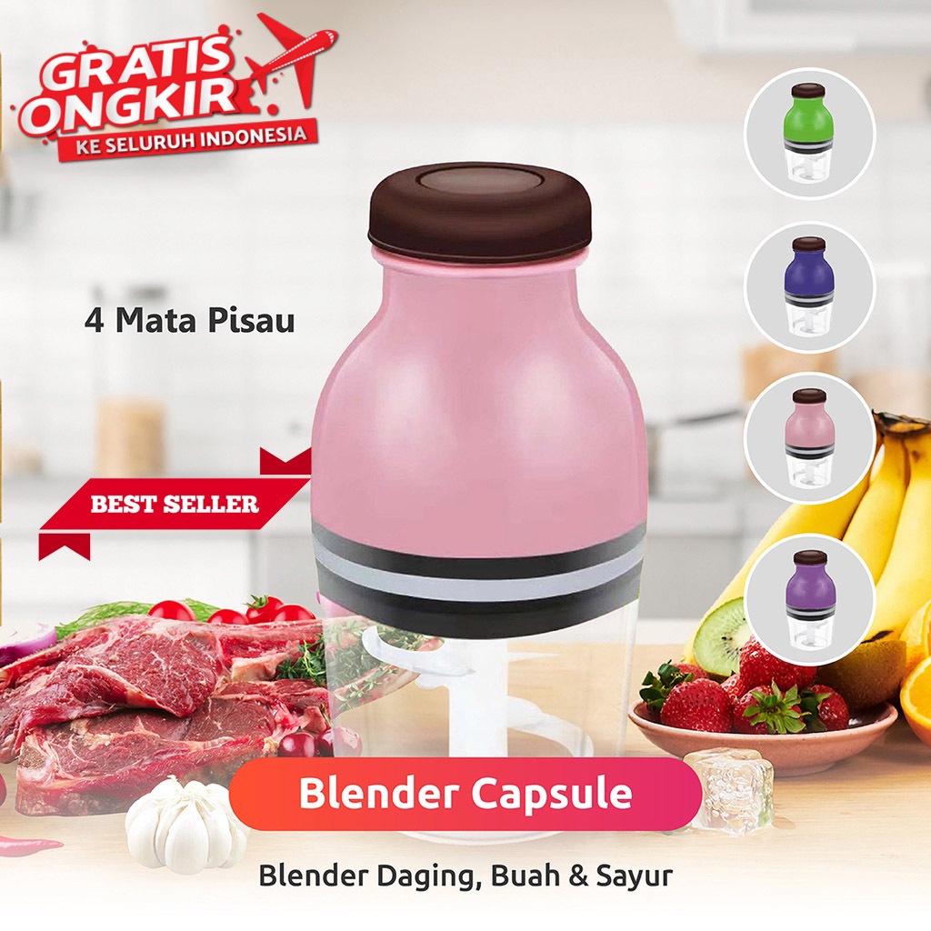 Jual BLENDER PORTABLE CAPSULE 4 MATA PISAU Hand Blender Press Elektrik ...