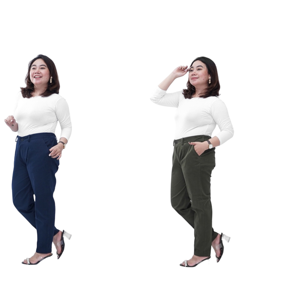 Jual Putri Nasya - Celana Big Size Panjang Ukuran 8L,6L,5L,4L,2L,XL, S Fit To L Warna Cream Moca ...