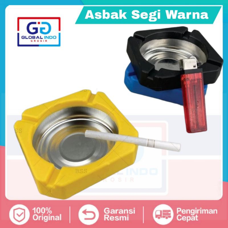 Jual ASBAK STAINLESS WARNA/ASBAK ROKOK TEBAL/ASBAK PERSEGI MINIMALIS ...