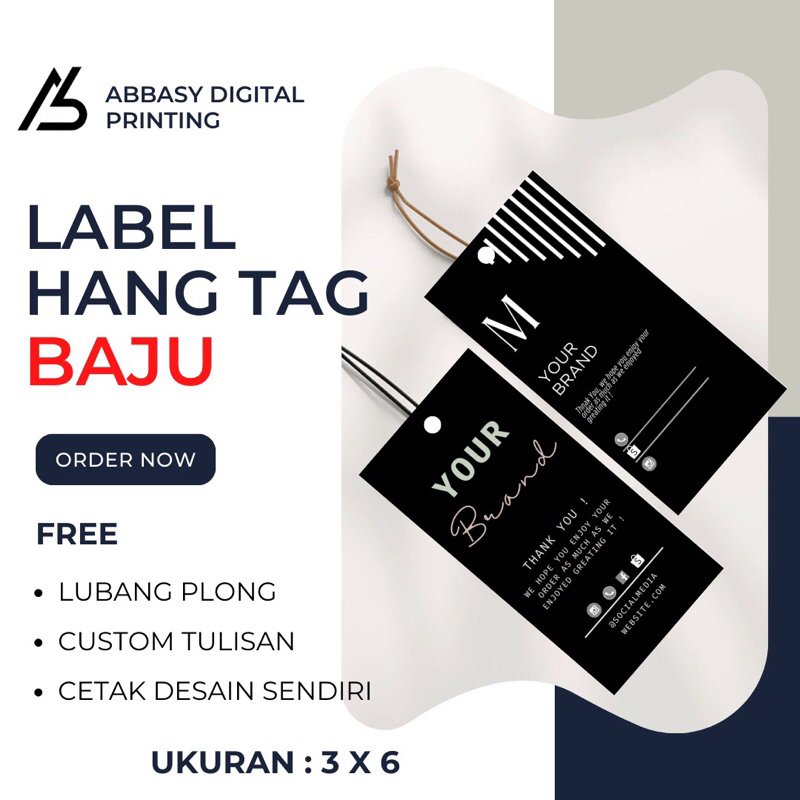 Jual Label Hang Tag Baju | Free Custom Warna | Fre Custom Tulisan ...