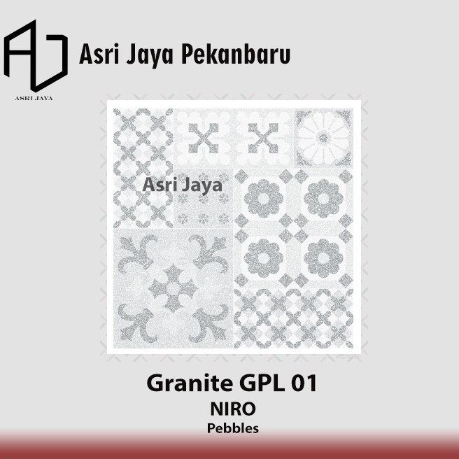 Jual Niro Granite 60x60 Pebbles - GPL01 Frosty White & Deco - GPL01 ...