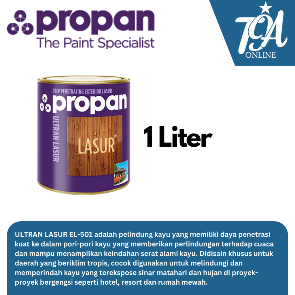 Jual PROPAN Ultran Lasur Cat Kayu Politur Exterior 1L | Shopee Indonesia