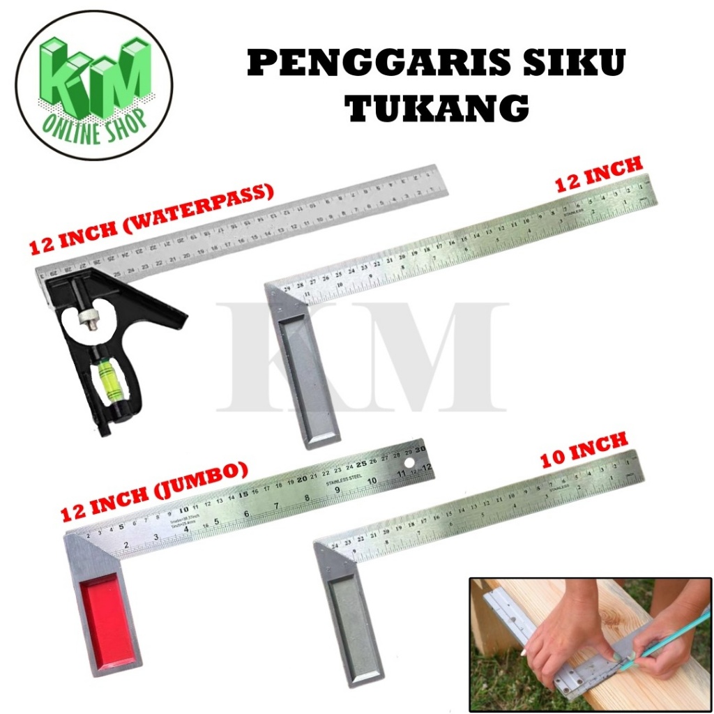 Jual Penggaris Siku Tukang 10 Inch 12 Inch / 30 cm 35 cm Siku Tukang L ...