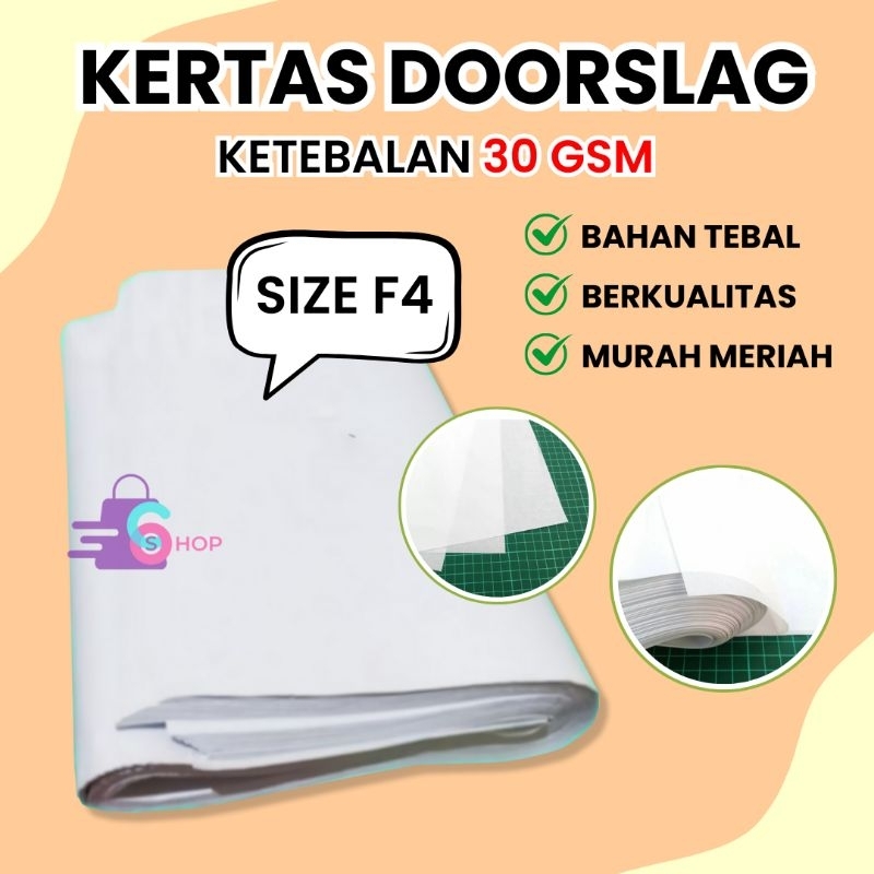 Jual KERTAS DOORSLAG F4 FOLIO 30GSM || KERTAS DUSLAK 30GRAM || KERTAS ...