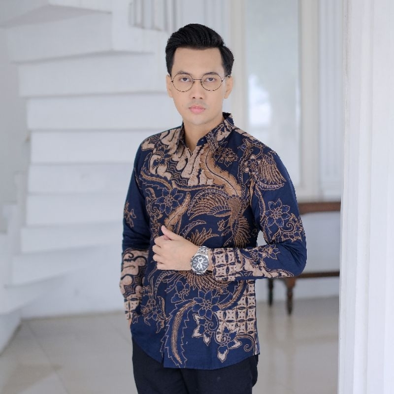 Jual Kemeja Batik Pria Slimfit Lengan Panjang Lapis Furing Motif Sampit ...