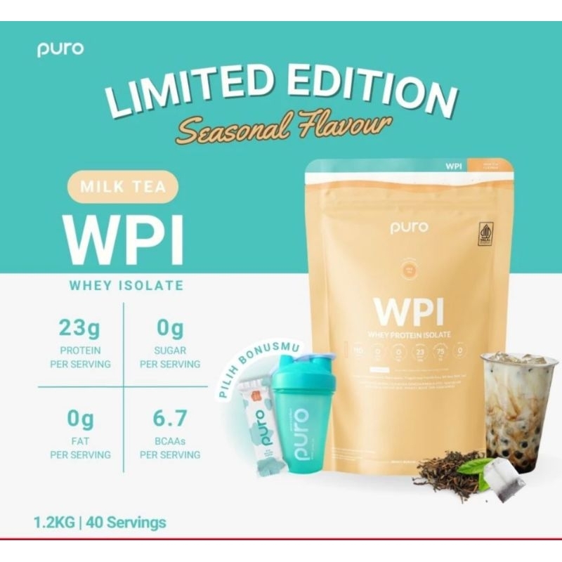 Jual Puro WPI Whey Isolate 1,2 Kg Milk Tea | Shopee Indonesia