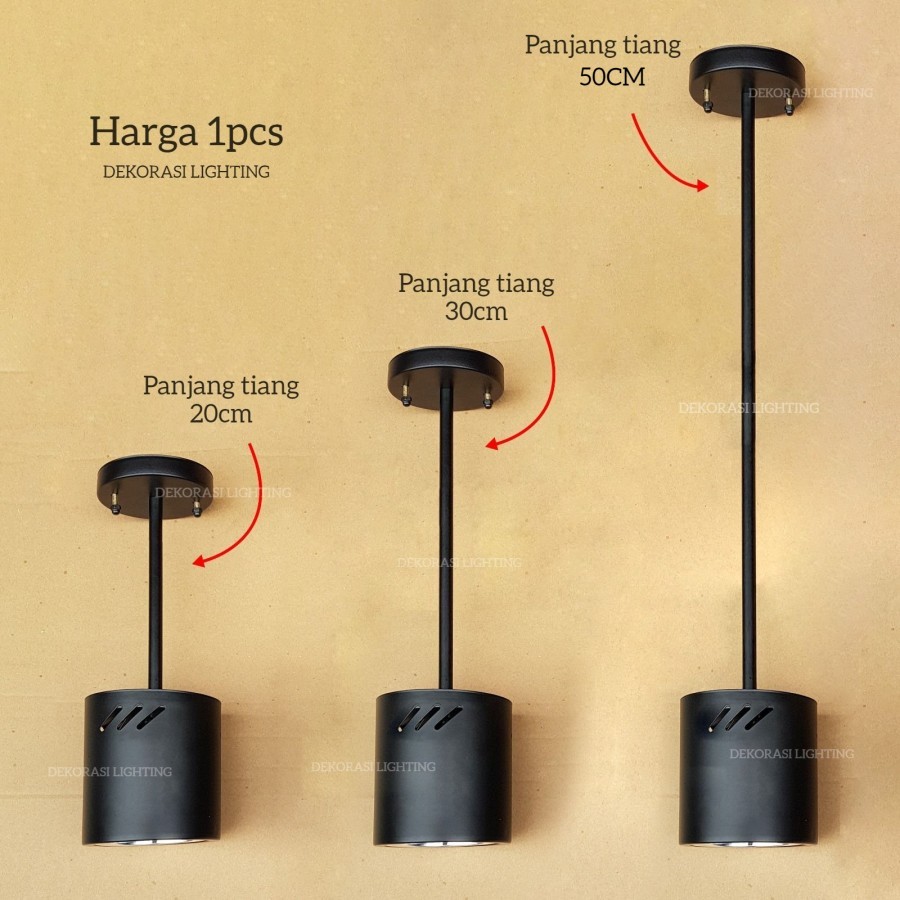 Jual Lampu gantung Lampu plafon hitam e27 tinggi kafe resto industrial | Shopee Indonesia