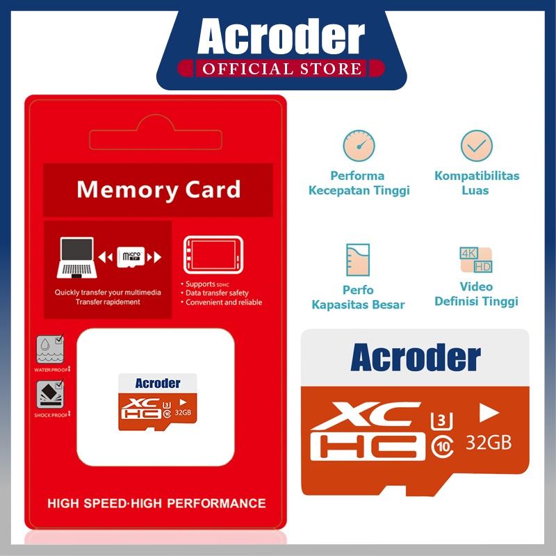 Jual Acroder Memory Card 16/32/64/128GB Class 10/100 Mbps Micro SD Otg ...
