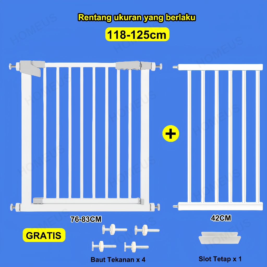 Jual Homeus Baby Safety Gate Pagar Pintu Bayi Hitam Putih Penghalang ...