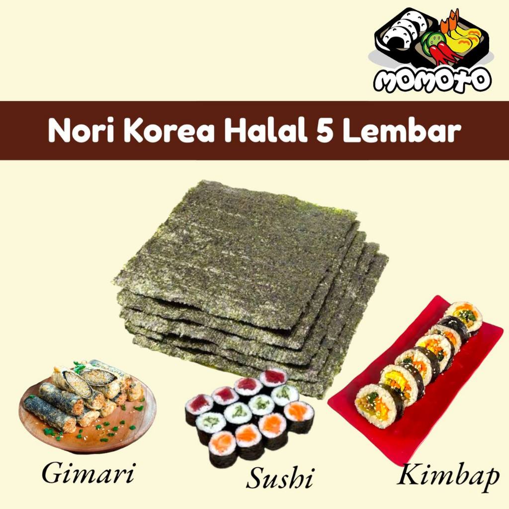 Jual Momoto Nori Korea Roasted Seaweed Halal 5 Lembar Sushi Kimbap Gimbap Dimsum Gimari | Shopee ...