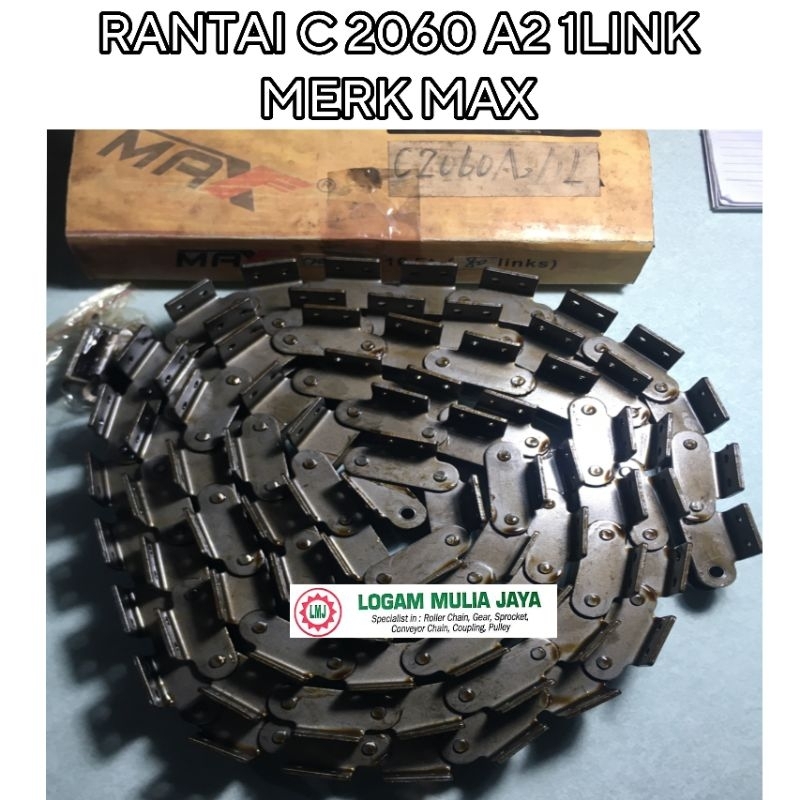 Jual DOUBLE PITCH RANTAI KUPINGAN ROLLER CHAIN C 2060 A2 1LINK MERK MAX ...