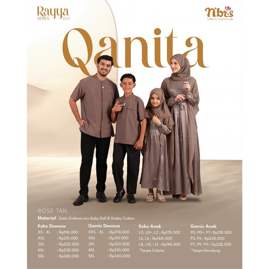 Jual New Release Sarimbit Keluarga 2024 Raaya Series Qanita Rose Tan By ...