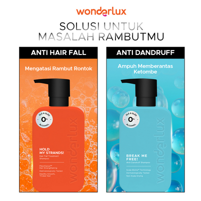 Jual Wonderlux Hold My Strands dan Break Me Free! Anti Dandruff Shampoo ...