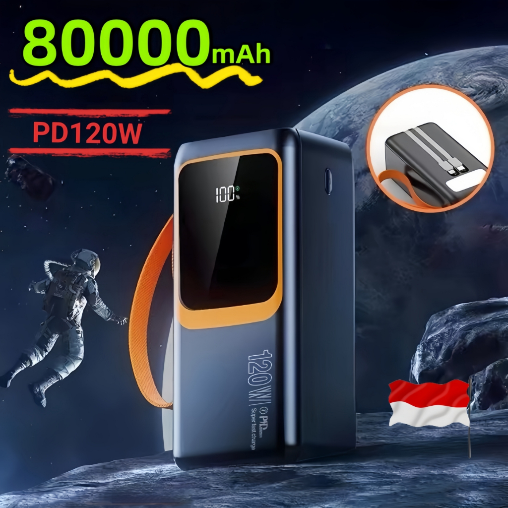 Jual IKEAKAN 80000mAh Powerbank Fast Charging Type C PD120W 4 USB ...