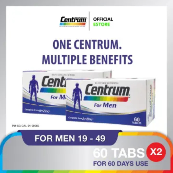 Jual CENTRUM Multivitamin For Men 19 - 49 Years 60 Tablets x 2 ...