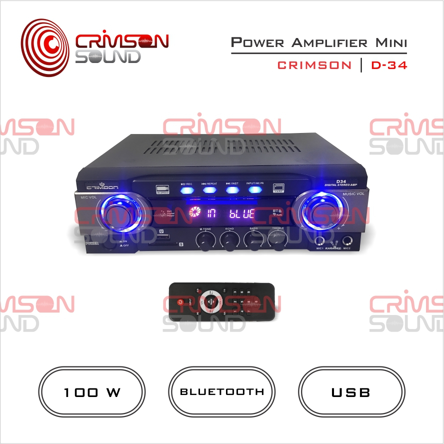 Jual POWER AMPLIFIER MINI Crimson D 34 AC-DC | Shopee Indonesia