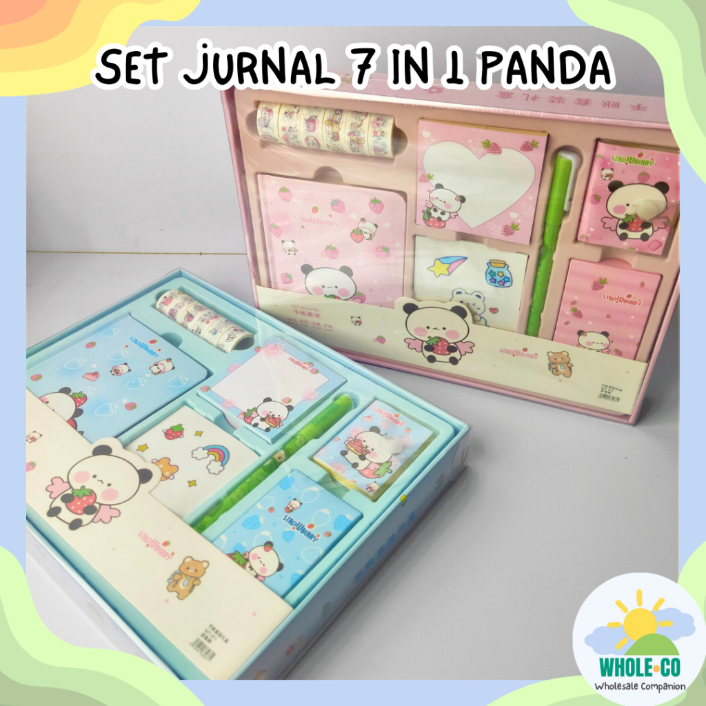 Jual Set Jurnal 7 in 1 Panda Premium Notebook Stiker Hadiah Lucu Unik ...