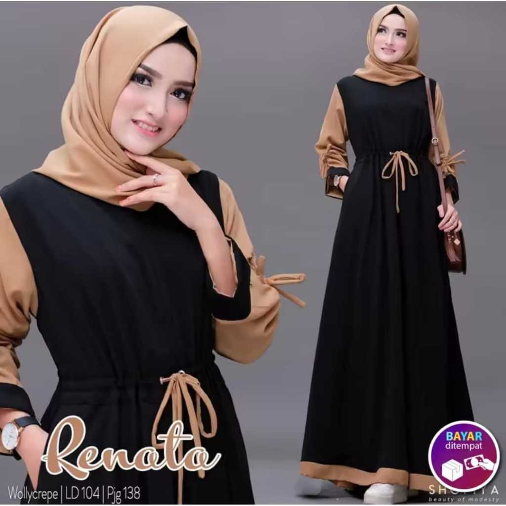 Jual Produk diskon 50% Gamis Renata Wanita Terbaru 2024 Gamis Wanita ...