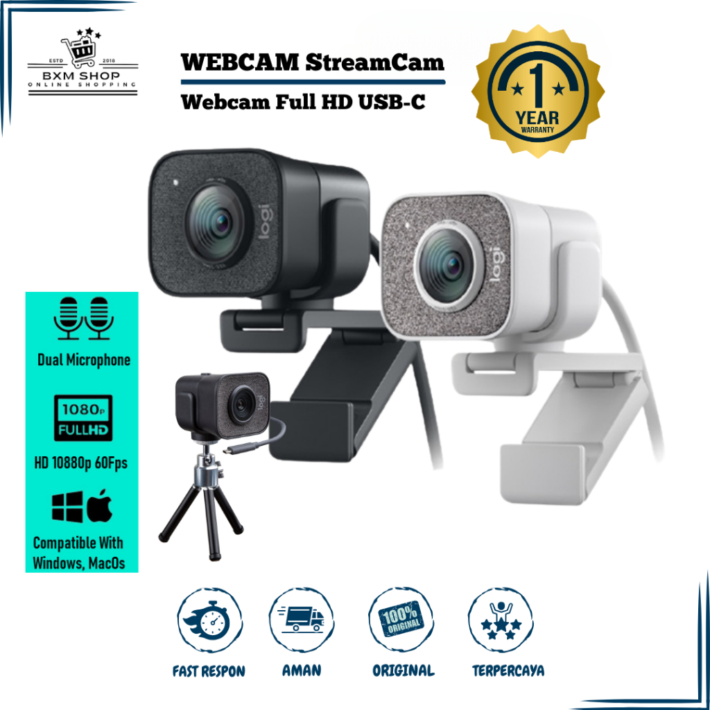 Jual Logitech StreamCam Stream Cam Full HD USB-C Webcam Logitech ...
