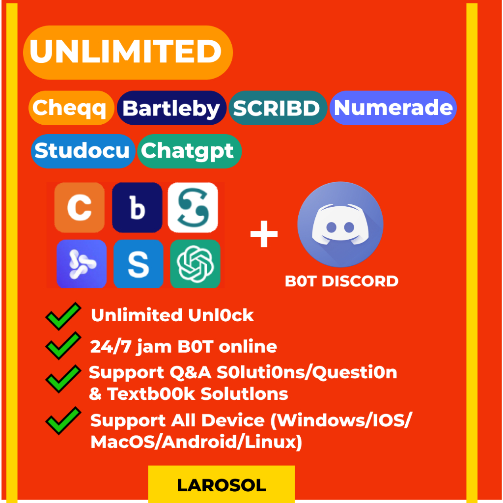 Jual [All-in-One] Unlock Unlimited Chggq + Bartleby + Scrbd + Numerade ...